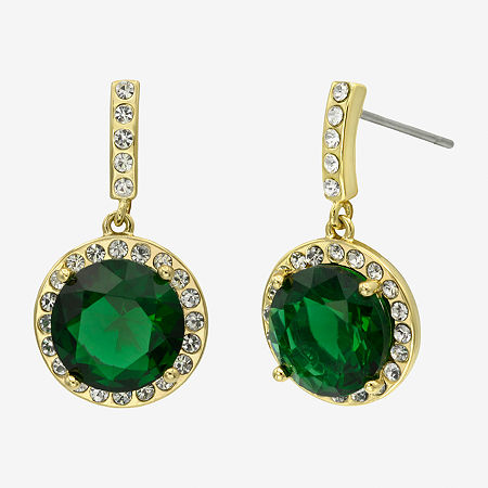 Click here for Sparkle Allure Womens Green Crystal 14K Gold Over... prices