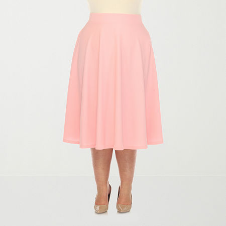 Click here for Plus Size White Mark Flared Midi Skirt with Pocket... prices