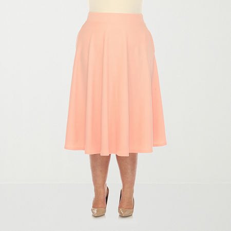 Click here for Plus Size White Mark Flared Midi Skirt with Pocket... prices