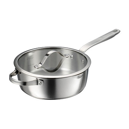 Tramontina Tempo Tri-Ply Base Stainless Steel 3.5-Quart Saute Pan with Glass Lid - Silver