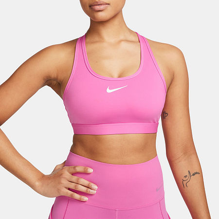 Click here for Nike Womens Swoosh Padded Sports Bra - Playful Pin... prices