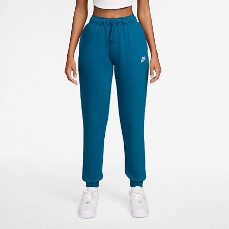 Nike Club Womens Cuffed Mid Rise Fleece Jogger  Large  Blue