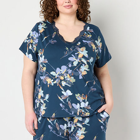 Click here for Ambrielle Womens V Neck Short Sleeve Plus Pajama T... prices