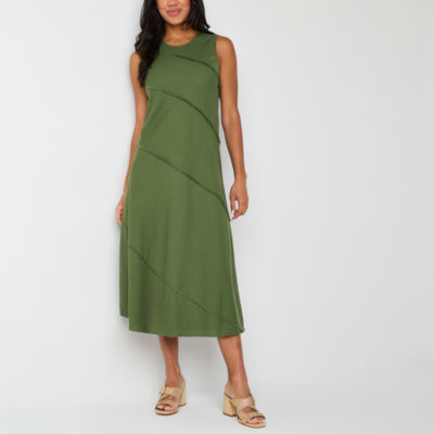 Isabel & Nina Womens Sleeveless Maxi Dress, Color: Olive - JCPenney