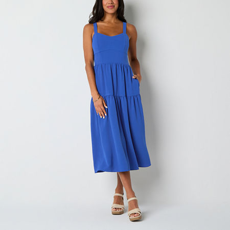Click here for Be by CHETTA B Womens Sleeveless Midi Fit + Flare... prices