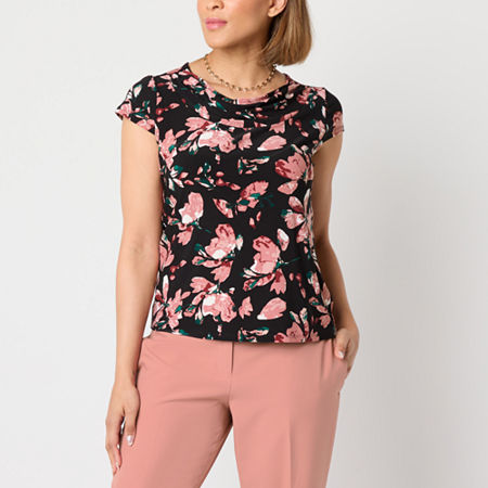 Click here for Black Label by Evan-Picone Floral Womens Cowl Neck... prices