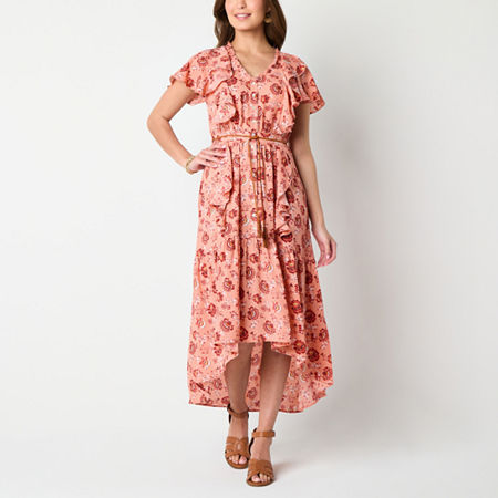 Click here for Frye and Co. Womens Short Sleeve Floral High-Low F... prices