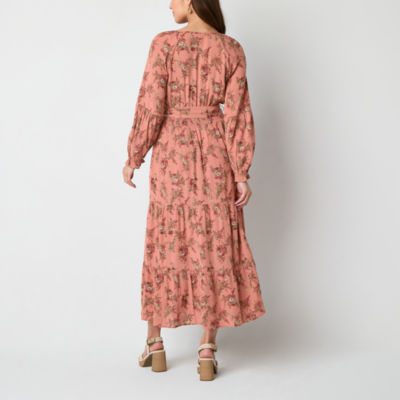 Frye and Co. Womens Long Sleeve Floral Maxi Dress, Color: Rose Dawn ...