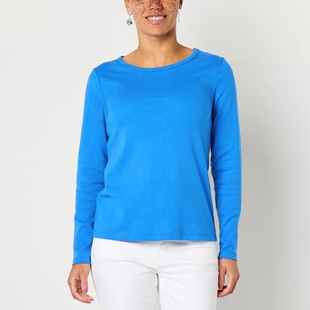 Click here for St. Johns Bay Womens Crew Neck Long Sleeve T-Shirt... prices