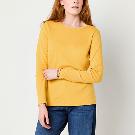 Click here for St. Johns Bay Womens Crew Neck Long Sleeve T-Shirt... prices