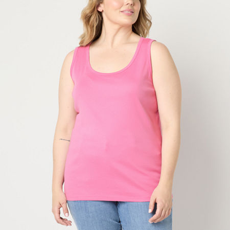 Click here for St. Johns Bay Womens Plus Scoop Neck Sleeveless Ta... prices