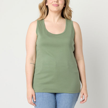 Click here for St. Johns Bay Womens Plus Scoop Neck Sleeveless Ta... prices