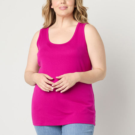Click here for St. Johns Bay Womens Plus Scoop Neck Sleeveless Ta... prices