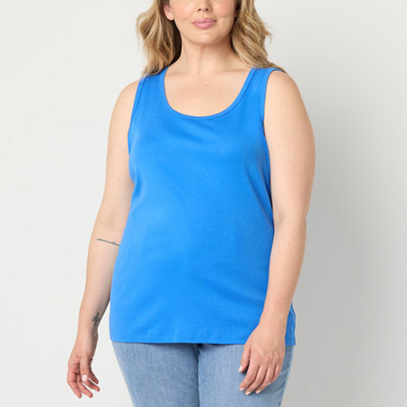 Click here for St. Johns Bay Womens Plus Scoop Neck Sleeveless Ta... prices