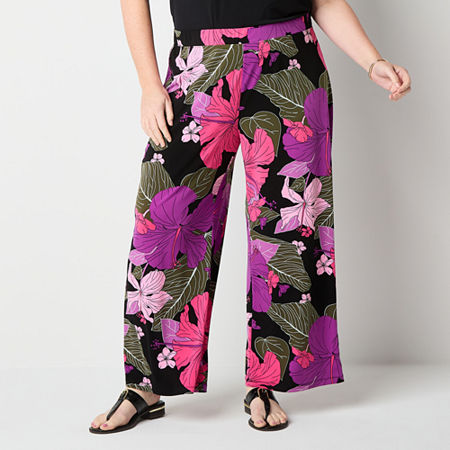 Click here for Liz Claiborne Womens Wide Leg Mid Rise Plus Pull-O... prices