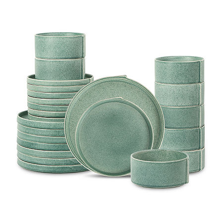 Stone Lain Bao 24 Pc. Dinnerware Set  Service for 8 - Green