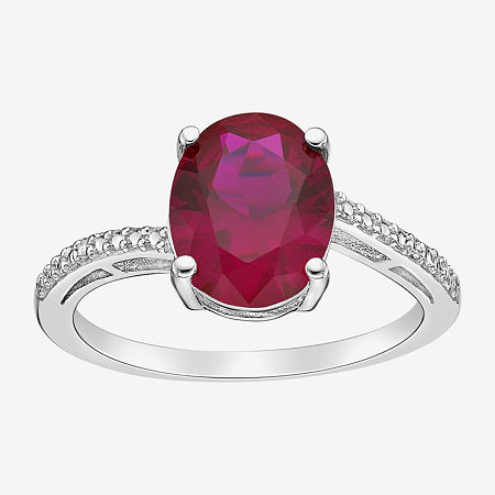 Click here for Womens Diamond Accent Lab Created Red Ruby Sterlin... prices