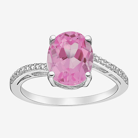 Click here for Womens Diamond Accent Lab Created Pink Sapphire St... prices