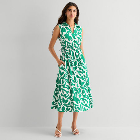 Click here for Marc New York Womens Sleeveless Leaf Midi Fit + Fl... prices