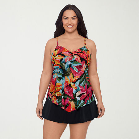 Click here for Trimshaper Womens Leaf Plus Tankini Swimsuit Top... prices