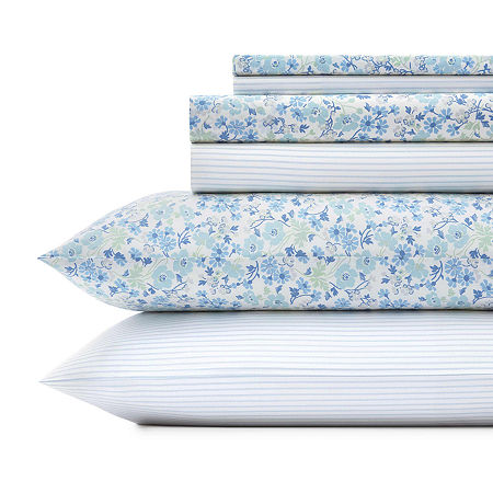 Laura Ashley Jaynie Ticking Stripe 6 Pc. Sheet Sets