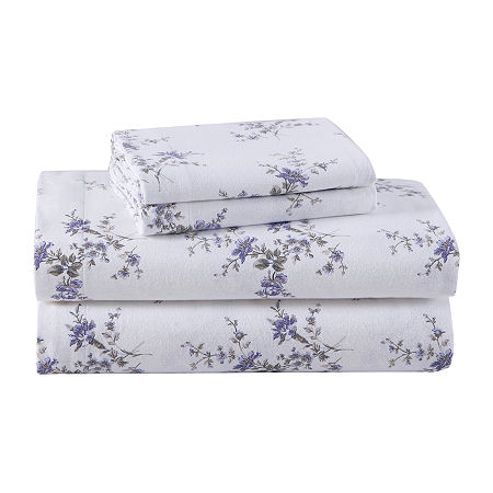 Laura Ashley Cotton Flannel 4-Piece Sheet Set  Queen - Jessika