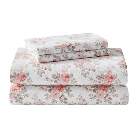 Laura Ashley Cotton Flannel 4-Piece Sheet Set  Queen - Lisalee