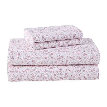 Laura Ashley Paisley Prance Cotton Flannel 4-Pc. Sheet Set  Full - Paisley Prance