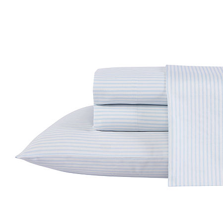 Closeout! Laura Ashley 300 Thread Count Cotton Sateen 4-Pc. Sheet Set  King - Ramona