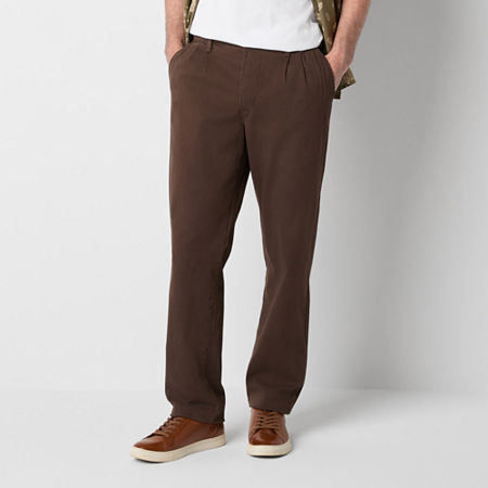 Click here for Arizona Mens Loose Fit Pleated Chino  30 34  Brown prices