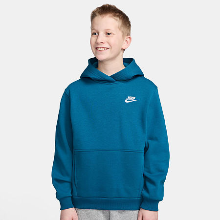 Nike Sportswear Big Kids Club Fleece Pullover Hoodie - Green Abyss/white