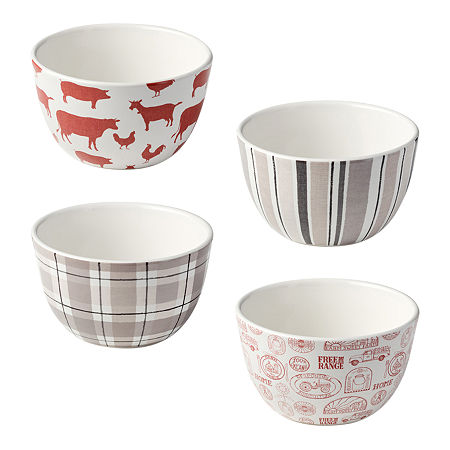 Certified International Vintage Farm Ice Cream Bowls  Set of 4  Service for 4 - Miscellaneous