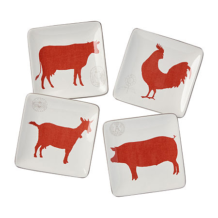 Certified International Vintage Farm Canape Plates  Set of 4  Service for 4 - Miscellaneous