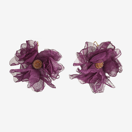 Click here for Bijoux Bar Gold Tone Womens Flower Drop Earrings... prices