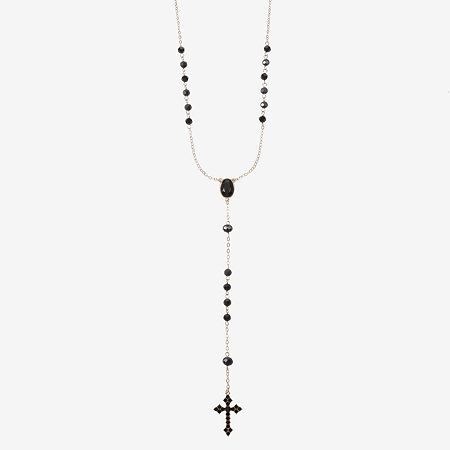 Click here for Bijoux Bar Gold Tone Womens Black Glass 24 Inch Y... prices