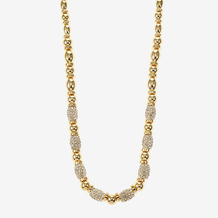 Click here for Monet Jewelry Gold Tone Pave Bead Womens 17 Inch C... prices