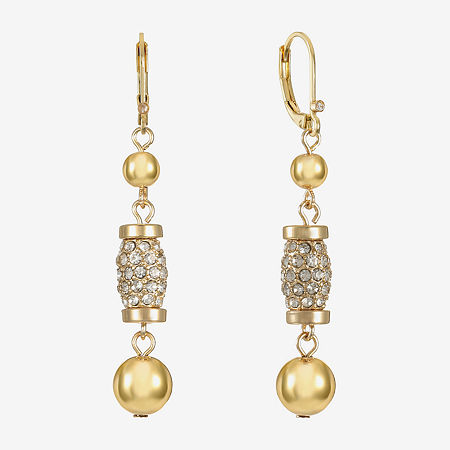 Click here for Monet Jewelry Gold Tone Pave Bead Womens Glass Dro... prices