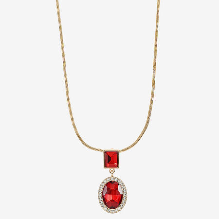 Click here for Monet Jewelry Halo Womens Glass Oval 17 Inch Penda... prices