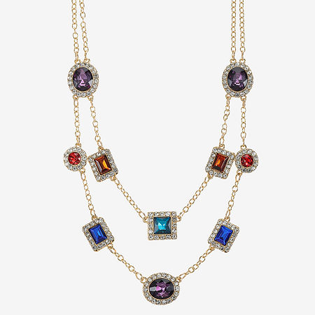 Click here for Monet Jewelry Halo Womens Multi Color Glass 19 Inc... prices