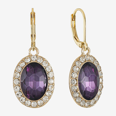 Click here for Monet Jewelry Halo Womens Glass Oval Drop Earrings... prices