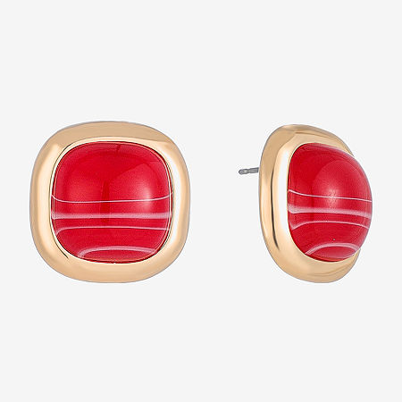 Click here for Monet Jewelry Gold Tone Red 19mm Cushion Stud Earr... prices
