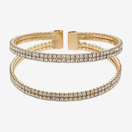 Click here for Monet Jewelry Timeless Gold Tone Womens Glass Cuff... prices