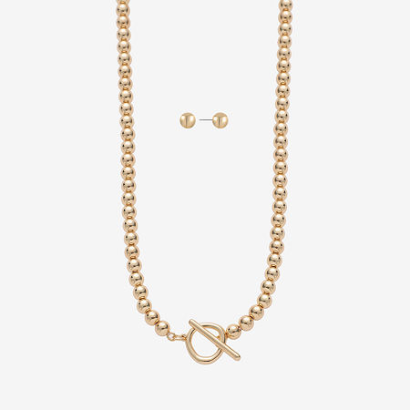 Click here for Liz Claiborne Beaded Toggle Necklace & Stud Earrin... prices