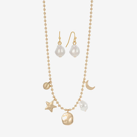 Click here for Liz Claiborne Gold Tone Charm Necklace & Drop Earr... prices