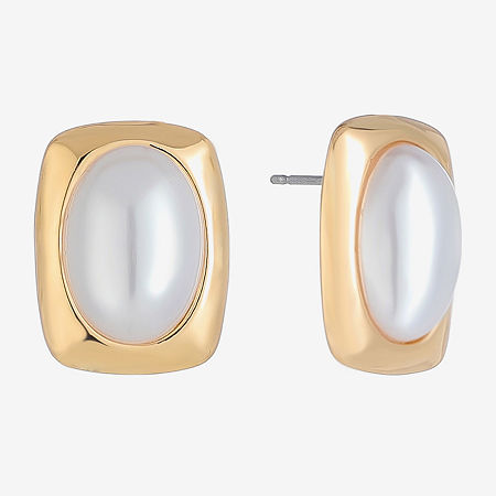 Click here for Liz Claiborne Gold Tone Simulated Pearl 18mm Recta... prices