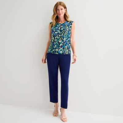Black Label by Evan-Picone Womens Keyhole Neck Sleeveless Blouse, Color ...