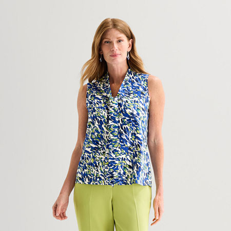 Click here for Black Label by Evan-Picone Womens Split Tie Neck S... prices