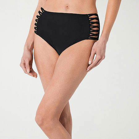 Click here for Decree Womens Solid Black Strappy Swimsuit Bottom... prices