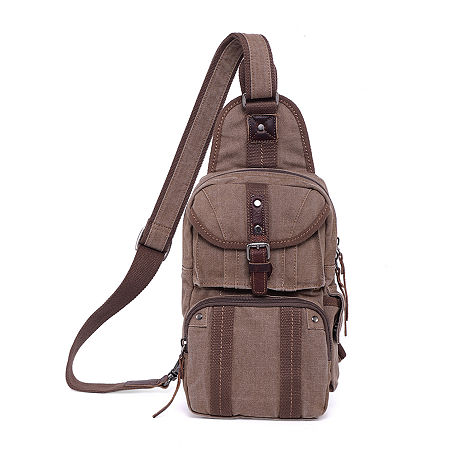Click here for Tsd Brand Sunset Cove Canvas Sling Bag - Camel prices