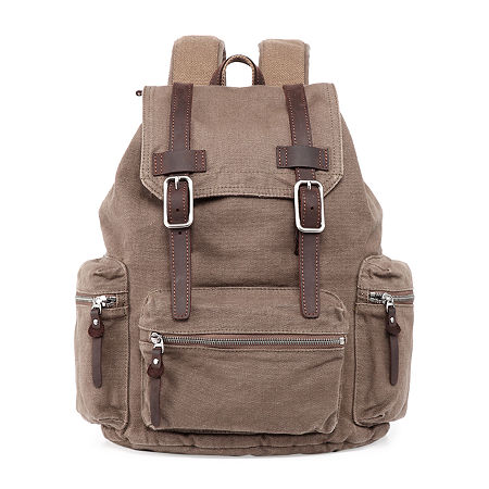 Click here for Tsd Brand Silent Trail Canvas Backpack - Green prices